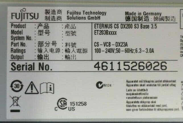 Fujitsu Eternus DX200 S3 12-Bay Disk Storage Array CS-VCB-DX23A 2xPS no ...