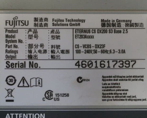 Fujitsu Eternus DX200 S3 2 5" Base 21 6TB 24-Bay 2x Controller 4x FC16G ...