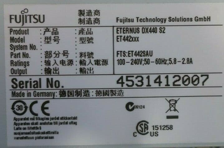 Fujitsu Eternus DX440 S2 ET442SAU 2x Controller T2 4x 4-Port 8Gb FC Modules