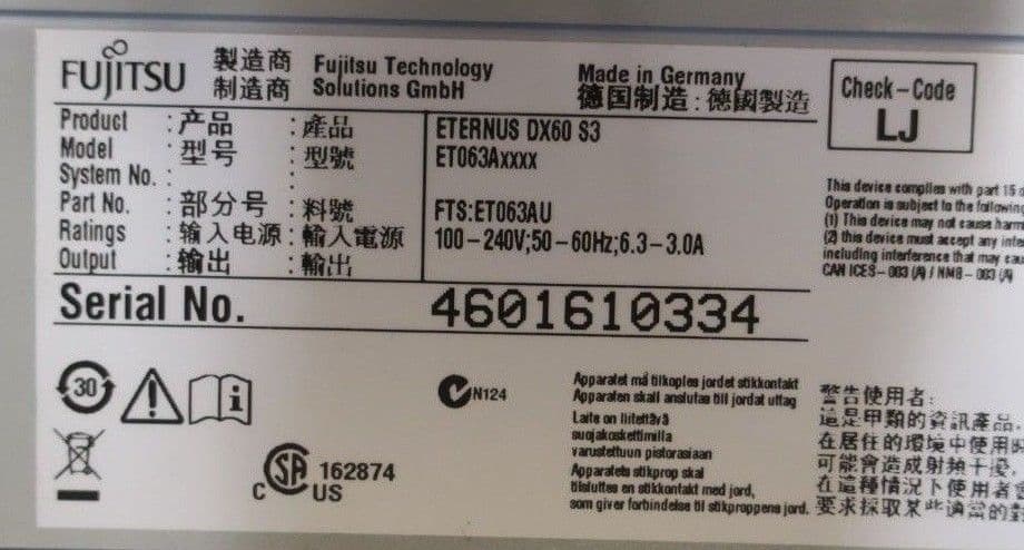 Fujitsu Eternus DX60 S3 24-Bay 2x FC Contr 9TB HDD 2x 400GB SSD Storage ...