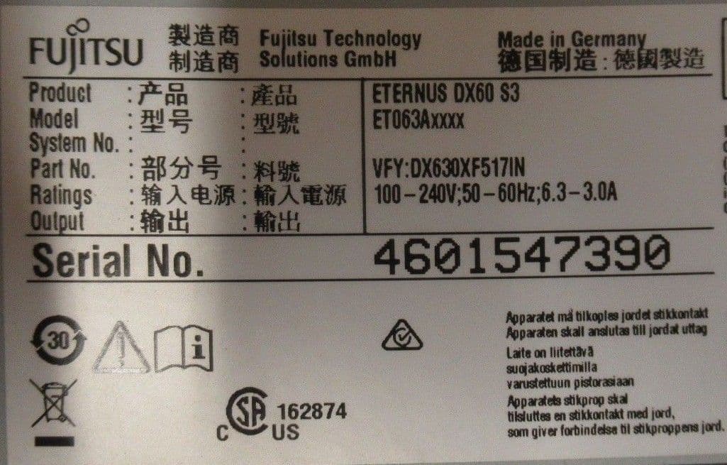 Fujitsu Eternus DX60 S3 24 Bay iSCSI 10GBps Dual Controller Disk ...
