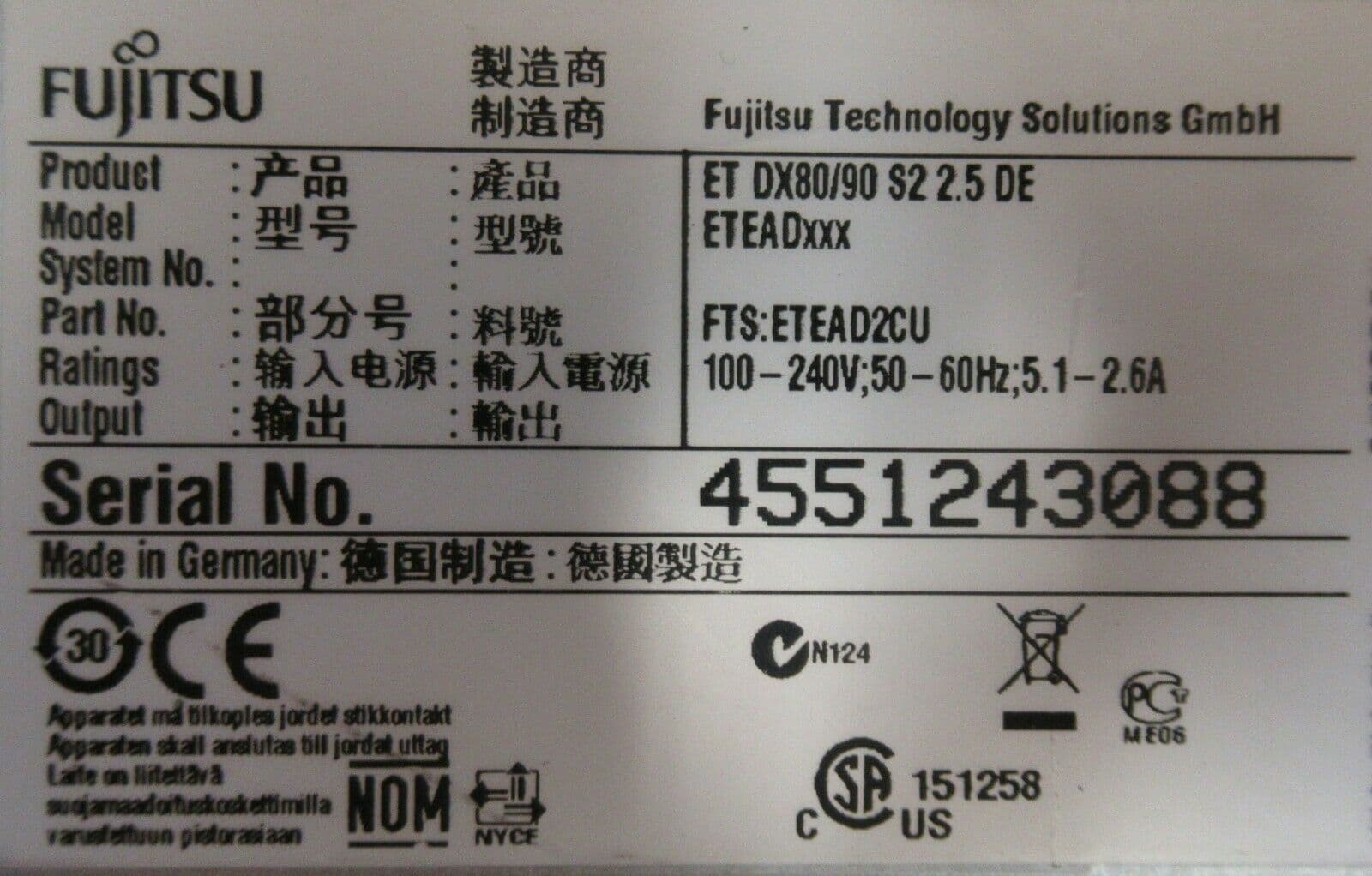 Fujitsu Eternus DX80/90 S2 DE 24-Bay 14 4TB SAS Enclosure 2x IOM6 FTS ...