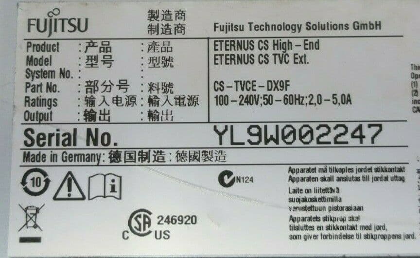 Fujitsu Eternus DX90 CS-TVCE-DX9F Expansion Shelf 12x CA07237-E062 ...