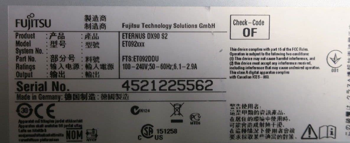 Fujitsu Eternus DX90 S2 12-Bay Enclosure FTS-ET092DDU 2x CA07336-C001 ...