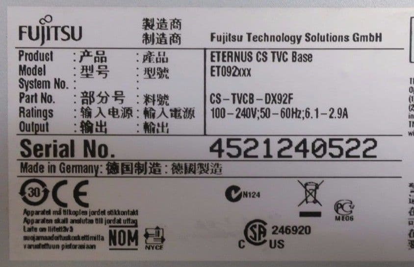 Fujitsu Eternus DX90 S2 Dual Cont Quad 8GB Disk Storage System SAN 7 ...