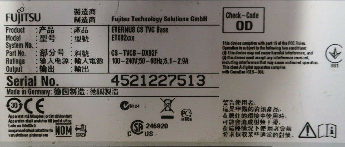 Fujitsu Eternus DX90 S2 Enclosure CS-TVCB-DX92F 3TB HDD 2x CA07336-C001 ...