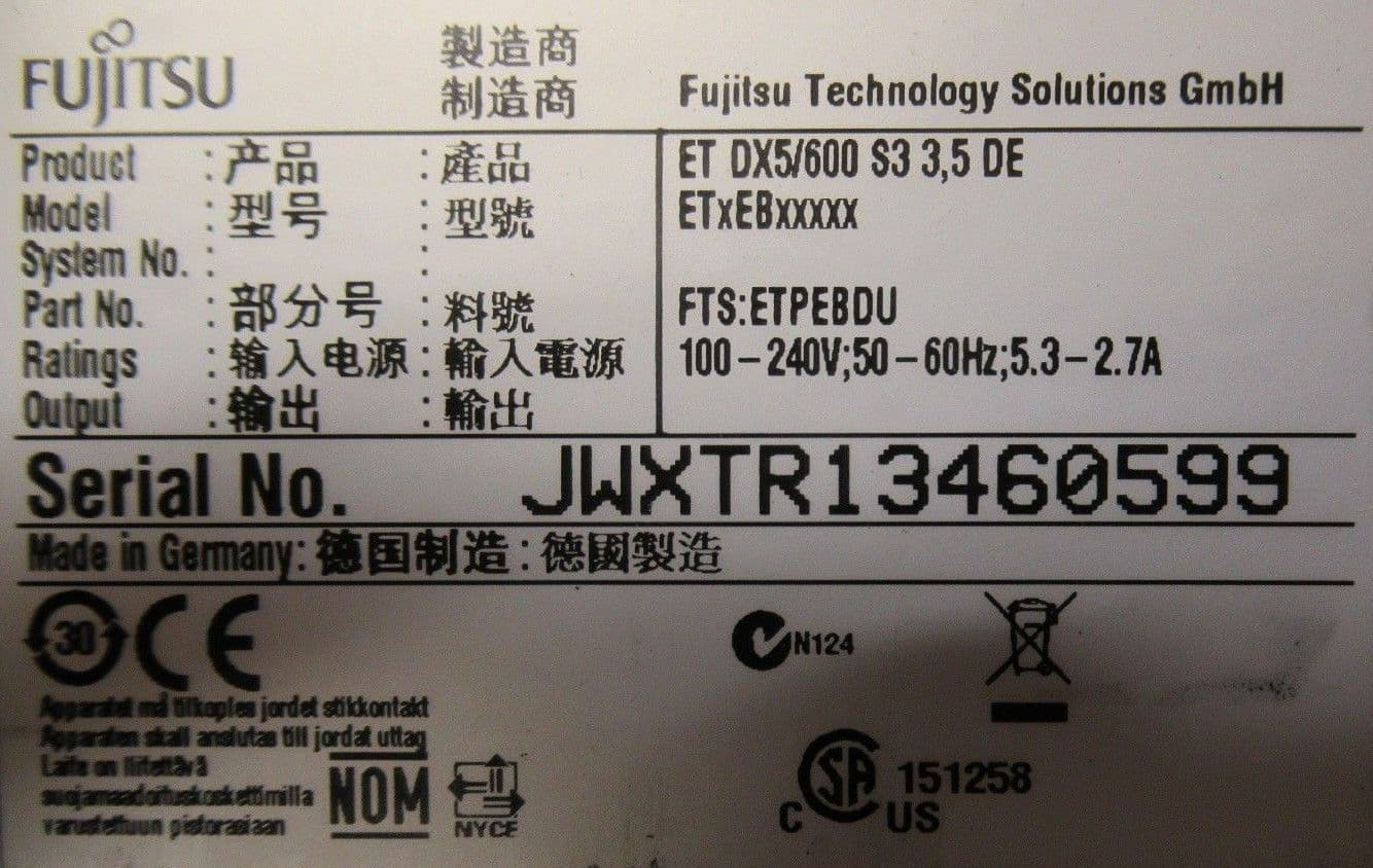 Fujitsu Eternus ETPEBDU DX5/600 S3 12x 3 5" Drive Enclosure 2x IOM12G & Rails