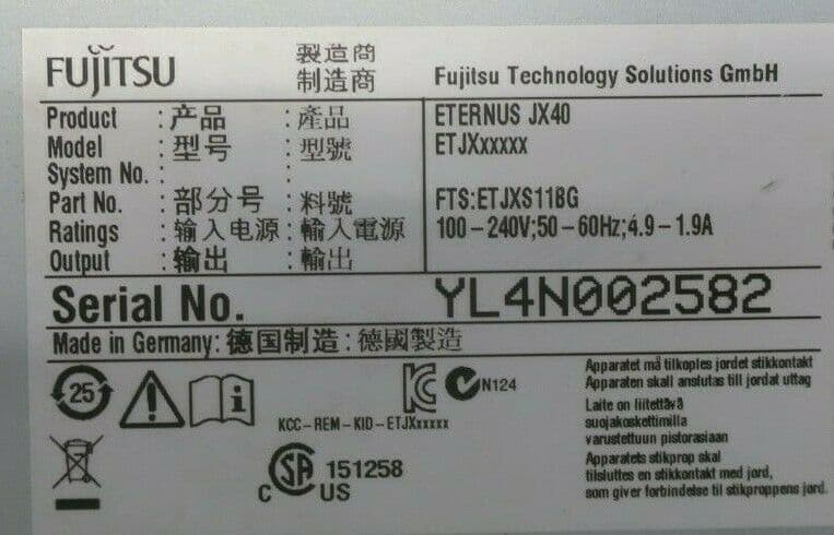 Fujitsu ETERNUS JX40 Storage Subsystem 24x Bay SAS Array FTS ETJXS11BG ...