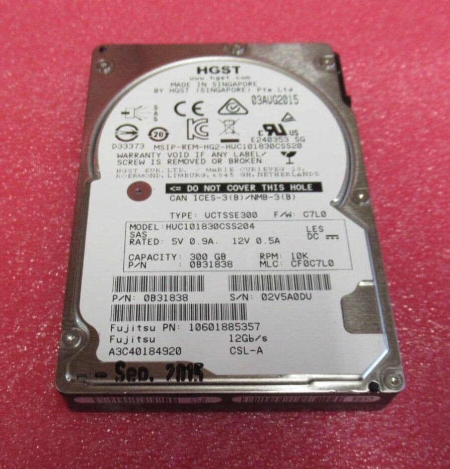 Fujitsu HGST HUC101830CSS204 A3C40184920 300GB 10000RPM SAS 12Gbps ...