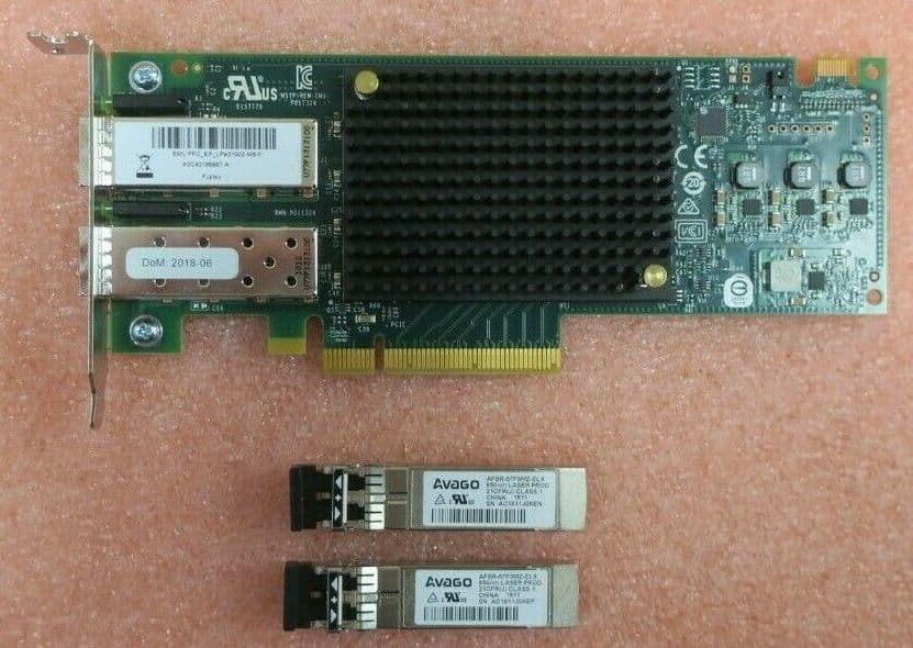 Fujitsu LPe31002 Dual Port 16Gb Fibre Channel HBA 2x SFP S26361-F5596 ...