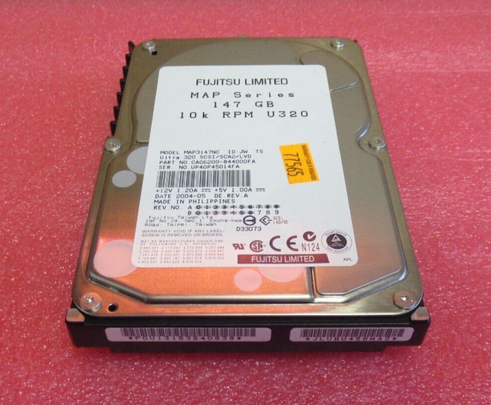 Fujitsu MAP3147NC Enterprise 147GB 10000RPM U320 SCSI 80P 8MB 3 5" Internal HDD