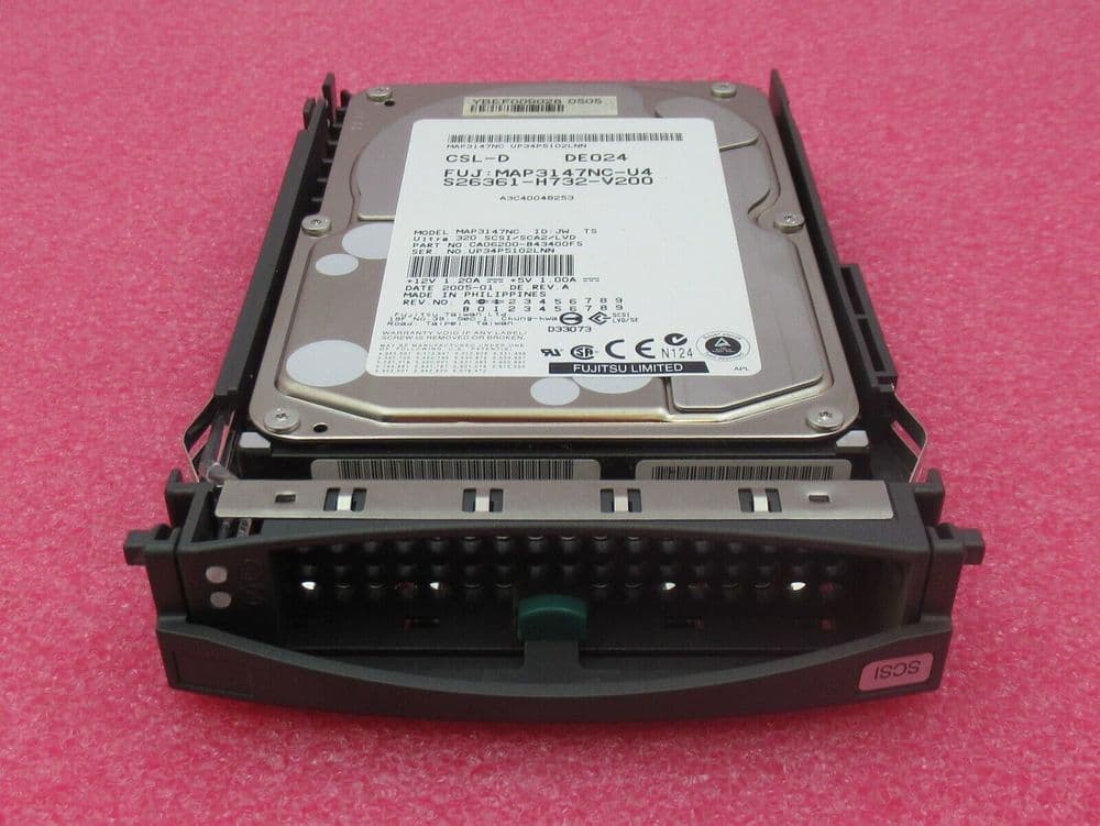 Fujitsu MAP3147NC S26361-H732-V200 147GB 10000RPM SCSI 80P 8MB 3 5" Hot Swap HDD