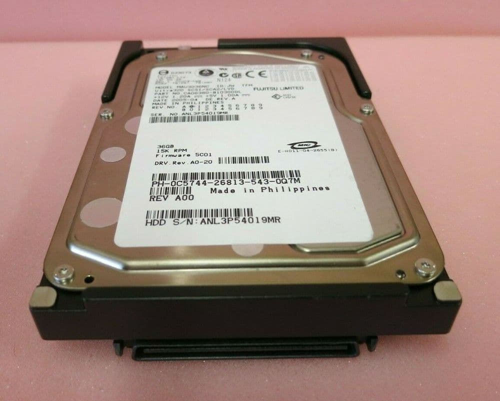Fujitsu MAU3036NC Enterprise 36GB 15000RPM U320 SCSI 80P Hot Swap 8MB 3 5" HDD