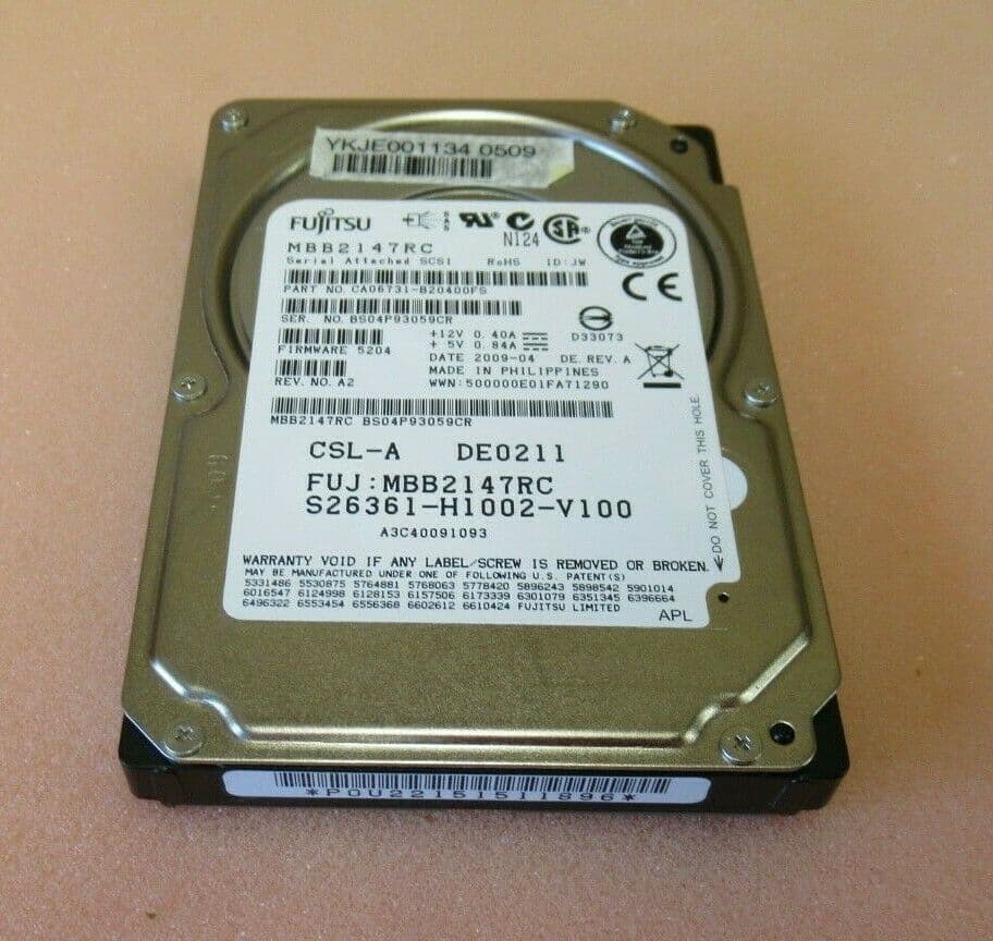 Fujitsu MBB2147RC S26361-H1002-V100 Enterprise 147GB 10000RPM SAS 16MB ...