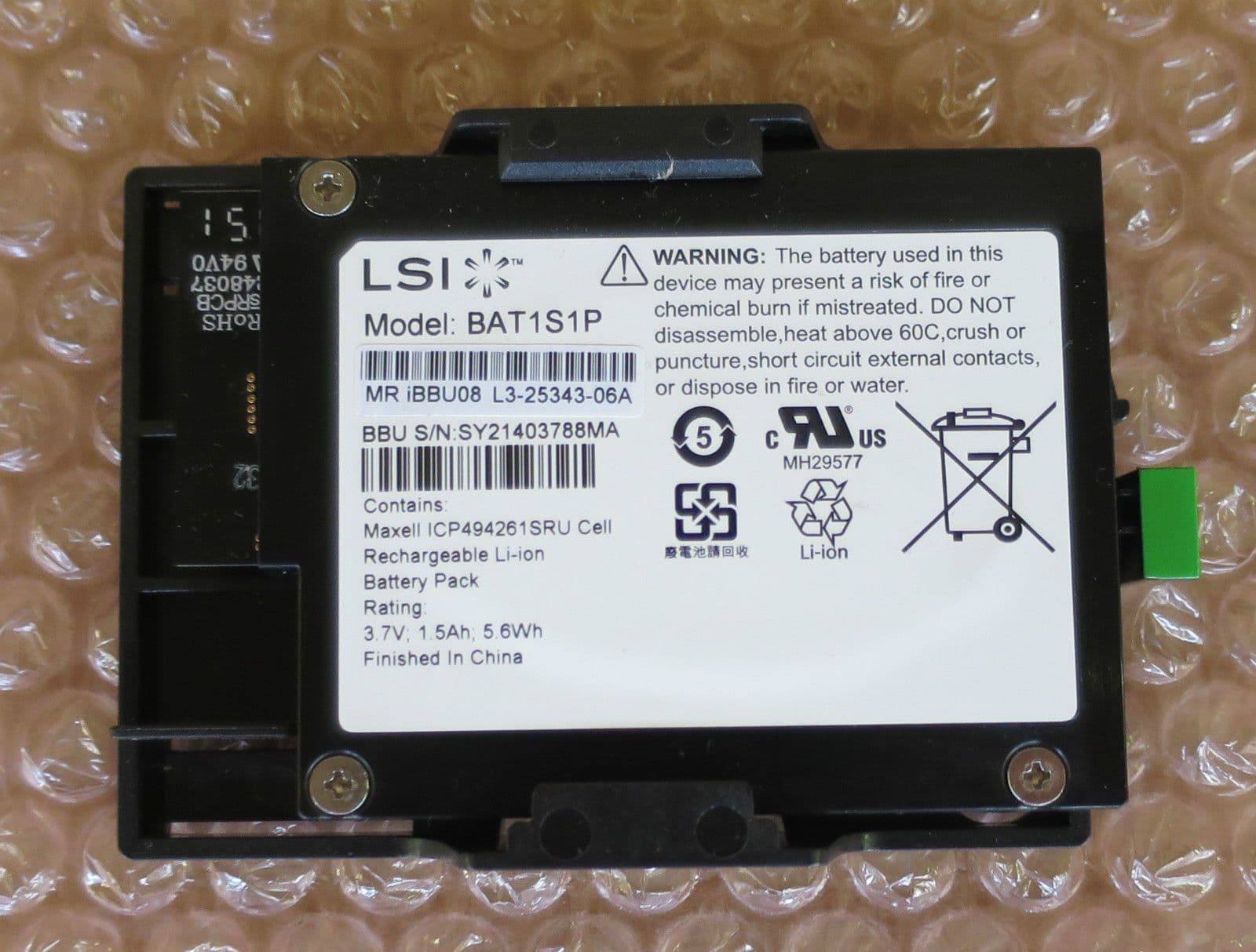 Fujitsu MR iBBU08 Battery L3-25345-06A With Cable A3C40092034 T26139 ...