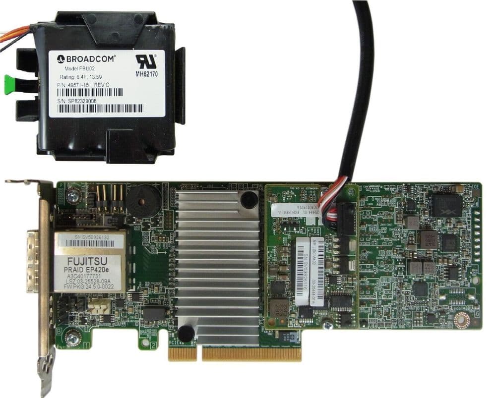 Fujitsu PRAID EP420e 2GB Cache 8-Port SAS 12G RAID Controller Battery ...