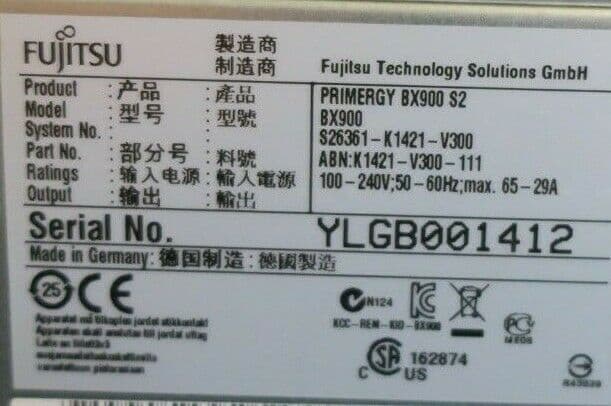 Fujitsu Primergy BX900 S2 Blade Chassis 5x BX920 S2 5x BX920 S3 Blade ...