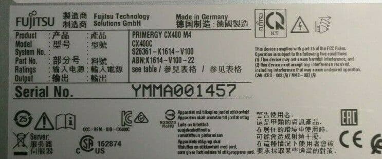 Fujitsu Primergy CX400 M4 1x CX2560 M4 W/ 2x Gold 6140 512GB Ram Server ...