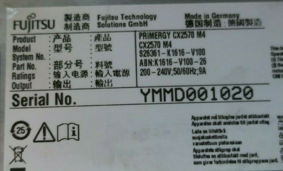 Fujitsu Primergy CX400 M4 1x CX2570 M4 2x Gold 6148 256GB Tesla M60 ...