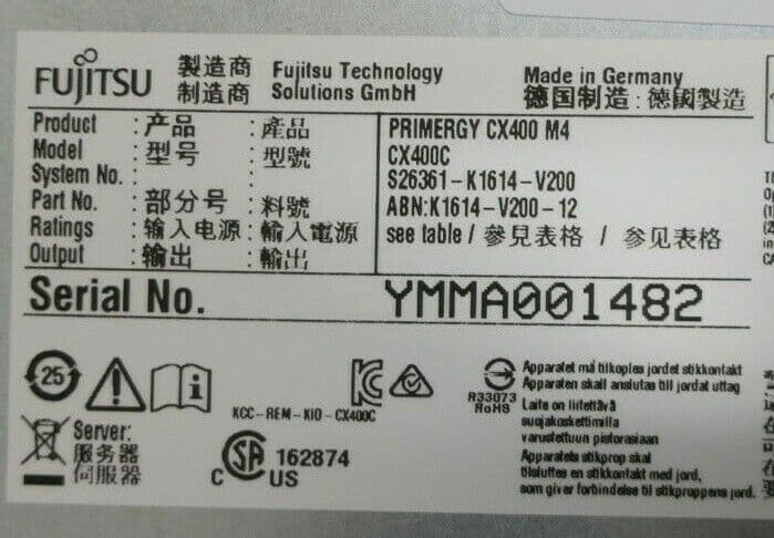 Fujitsu Primergy CX400 M4 1x CX2570 M4 Configure-to-Order CTO Server Node