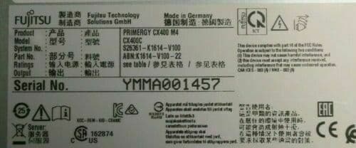 Fujitsu Primergy CX400 M4 Node Chassis 1x CX2560 M4 CTO Configure-To-Order