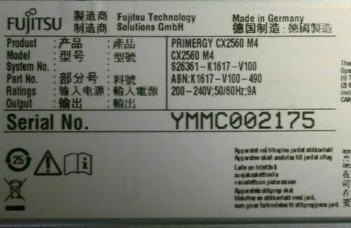 Fujitsu Primergy CX400 M4 Node Chassis 1x CX2560 M4 CTO Configure-To-Order