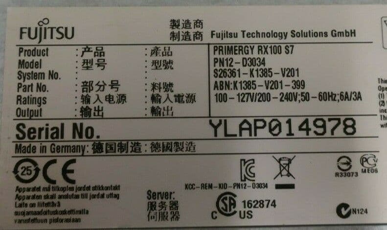Fujitsu Primergy RX100 S7 Quad Core E3-1220 3 1GHz 24GB Ram 2x 3 5" Bay ...