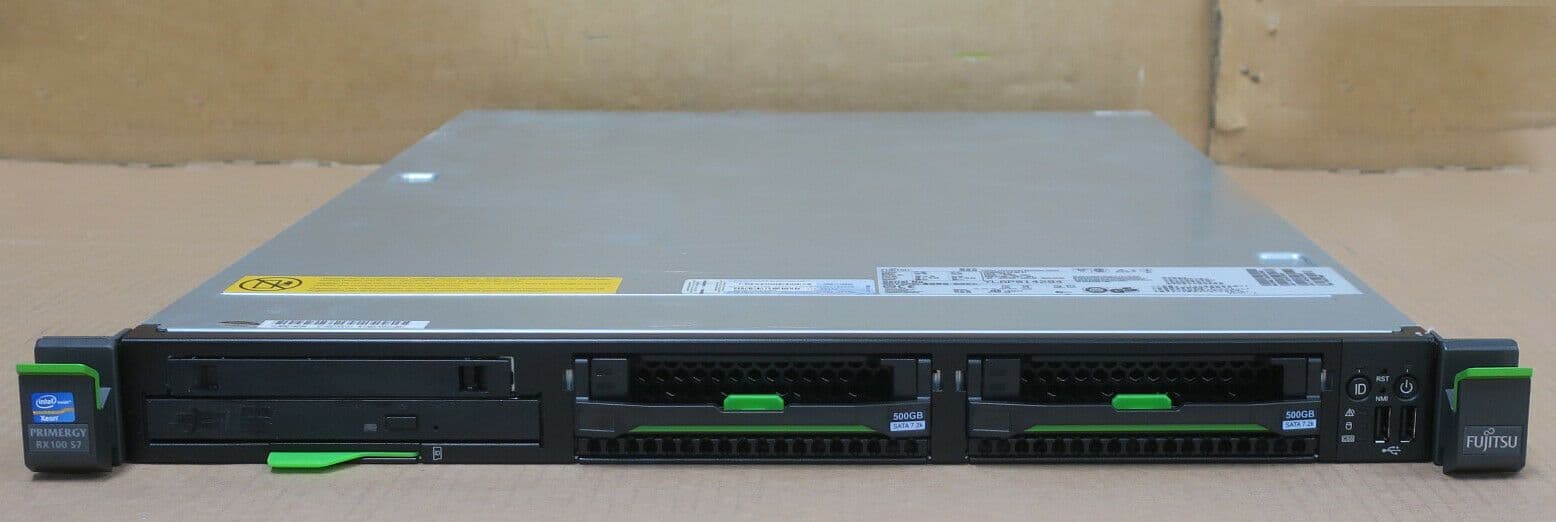 Fujitsu Primergy RX100 S7 Quad-Core E3-1270 8GB Ram 2x 3 5" Bay 1U Rack ...