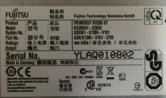 Fujitsu Primergy RX200 S7 2x E5-2620 2GHz 96GB Ram 2x 300GB 15K HDD 1U ...