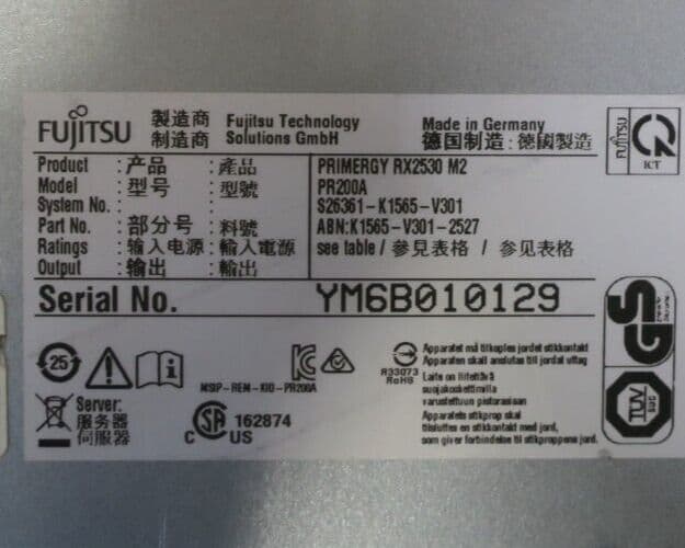 Fujitsu Primergy RX2530 M2 2x 10-Core E5-2630v4 256GB Ram 4x 2 5" SAS ...