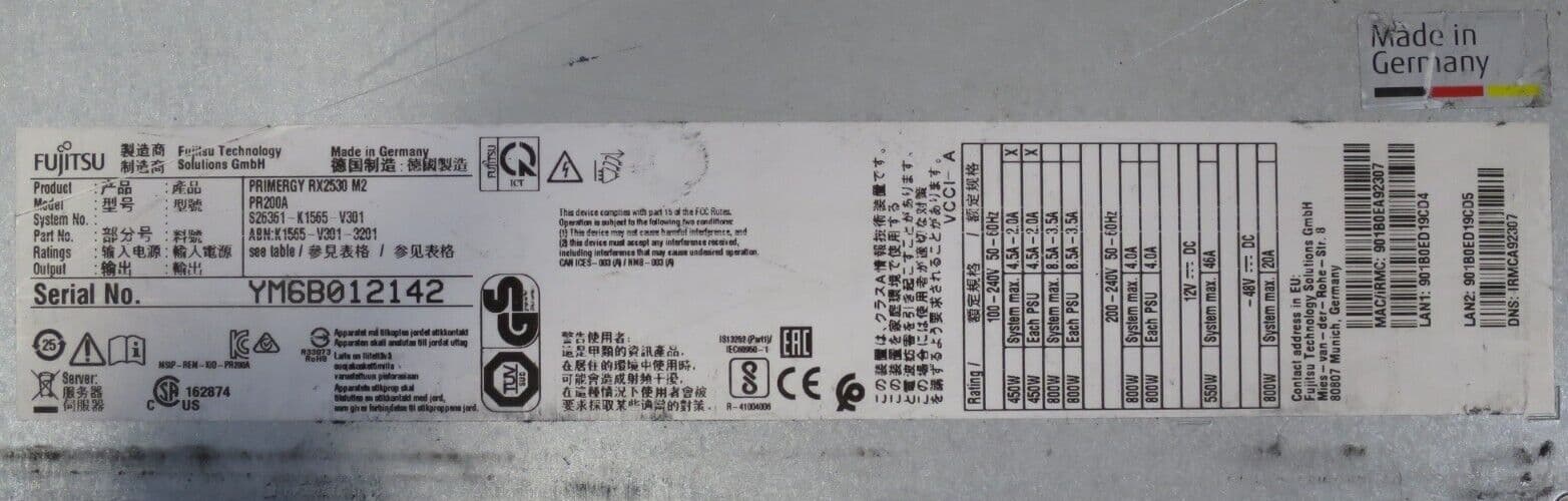 Fujitsu Primergy RX2530 M2 2x 10C E5-2640v4 2 4GHz 64GB Ram 3x 1 2TB ...