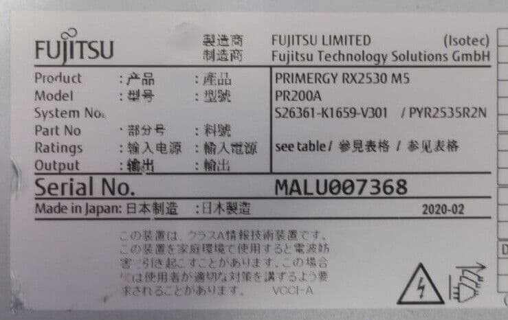 Fujitsu Primergy RX2530 M5 2x Scalable CPU 24-DIMM 4-Bay EP400i CTO 1U ...