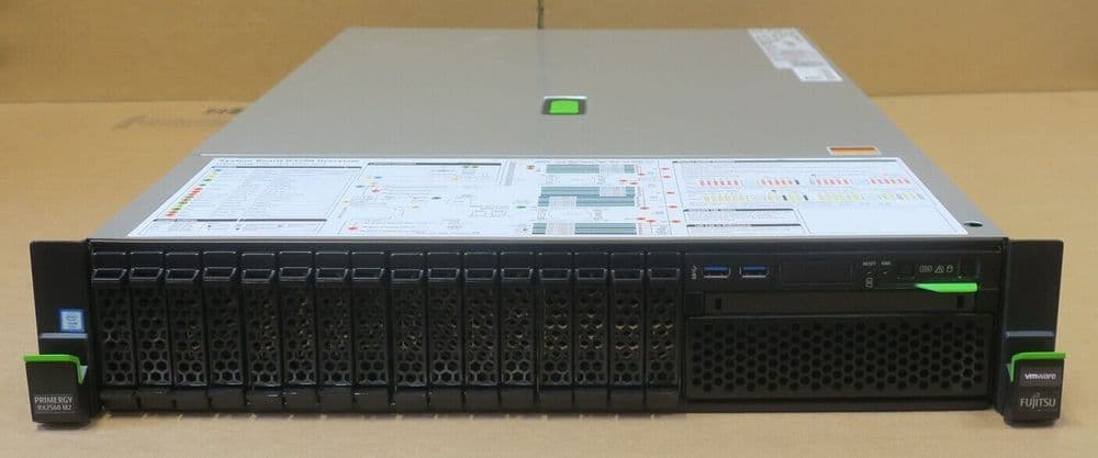 Fujitsu Primergy RX2540 M2 2x 12C E5-2650v4 384GB Ram 16x 2 5" Bay Rack ...