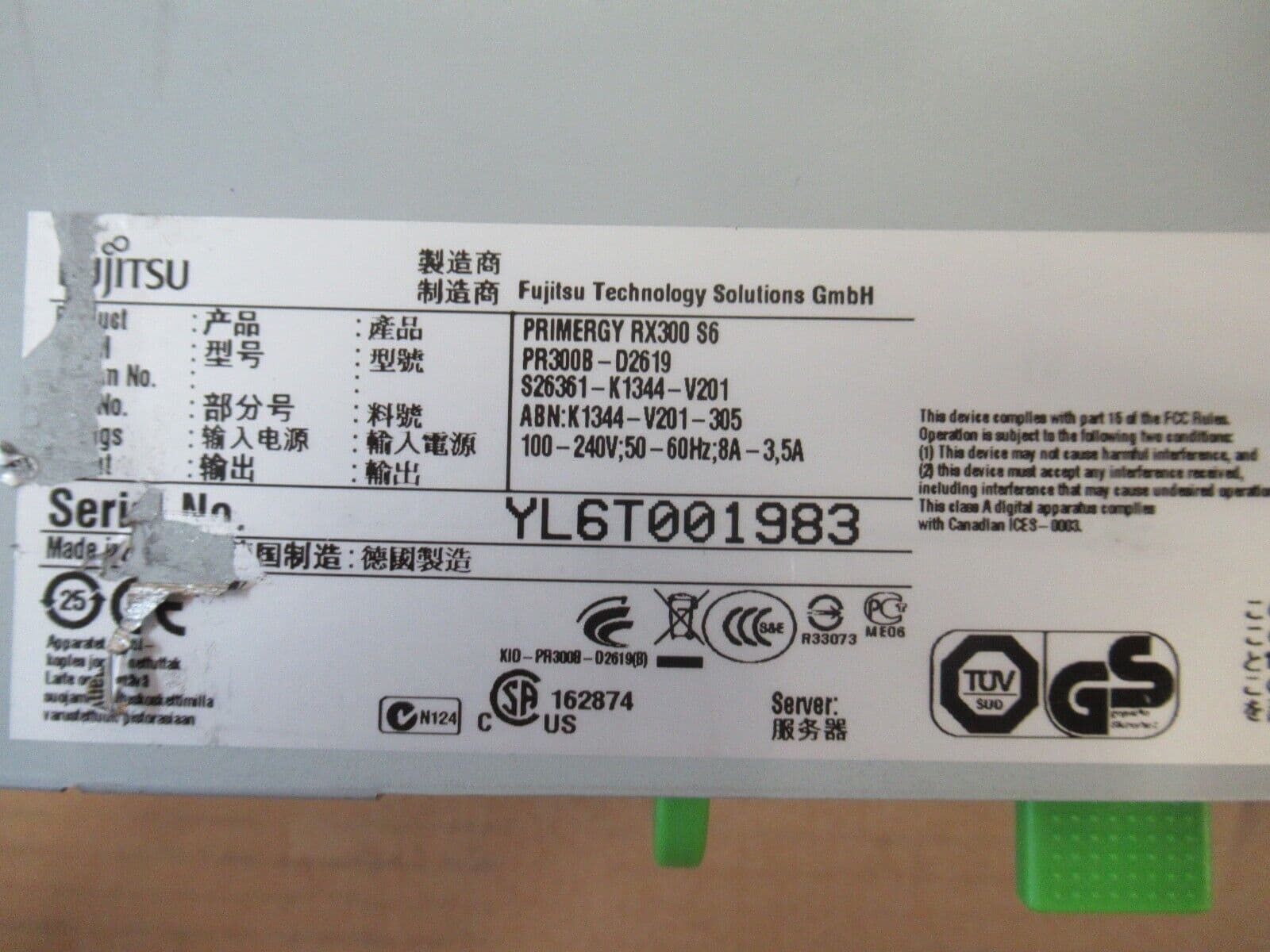 Fujitsu Primergy RX300 S4 Quad Core E5630 2 53GHz 8GB Ram 2U Bay Server