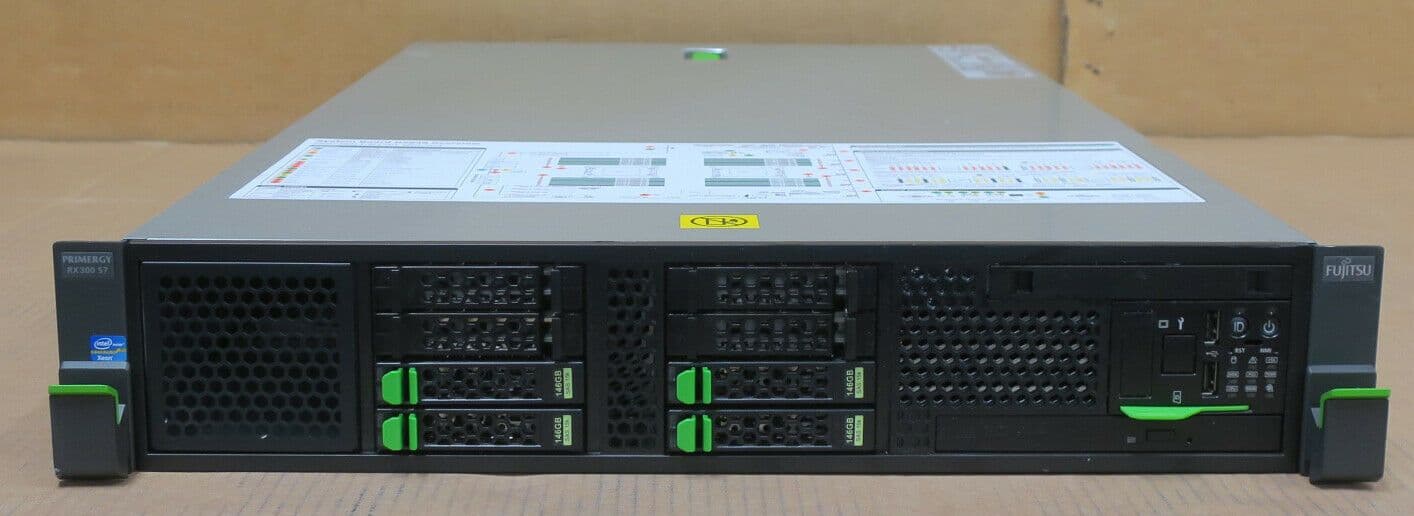 Fujitsu Primergy RX300 S7 2x 4C E5-2609 64GB Ram 4x 146GB HDD 8x 2 5 ...