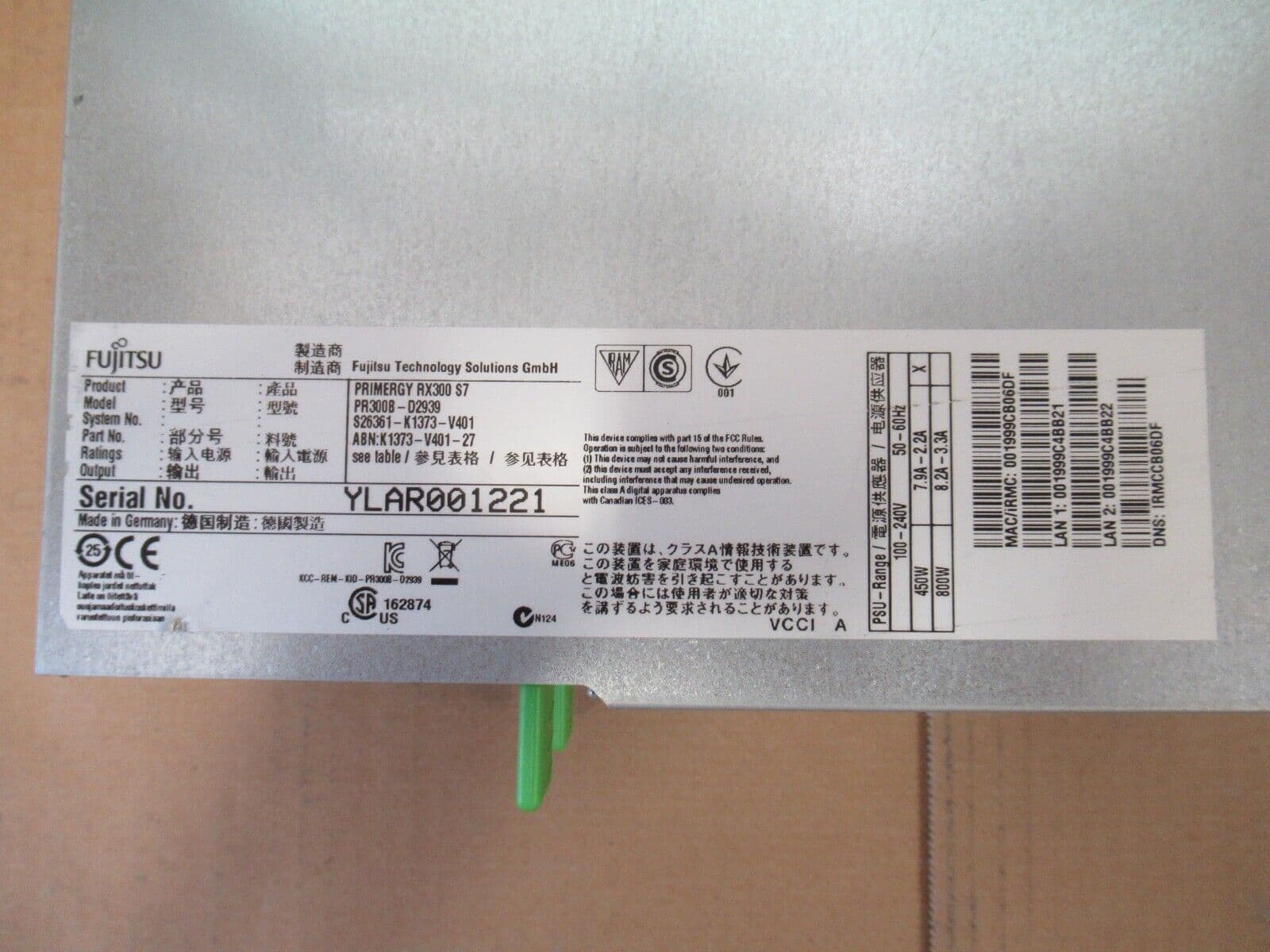 Fujitsu Primergy RX300 S7 4core Intel E5-2643 3 30GHz 16GB Ram 600GB ...