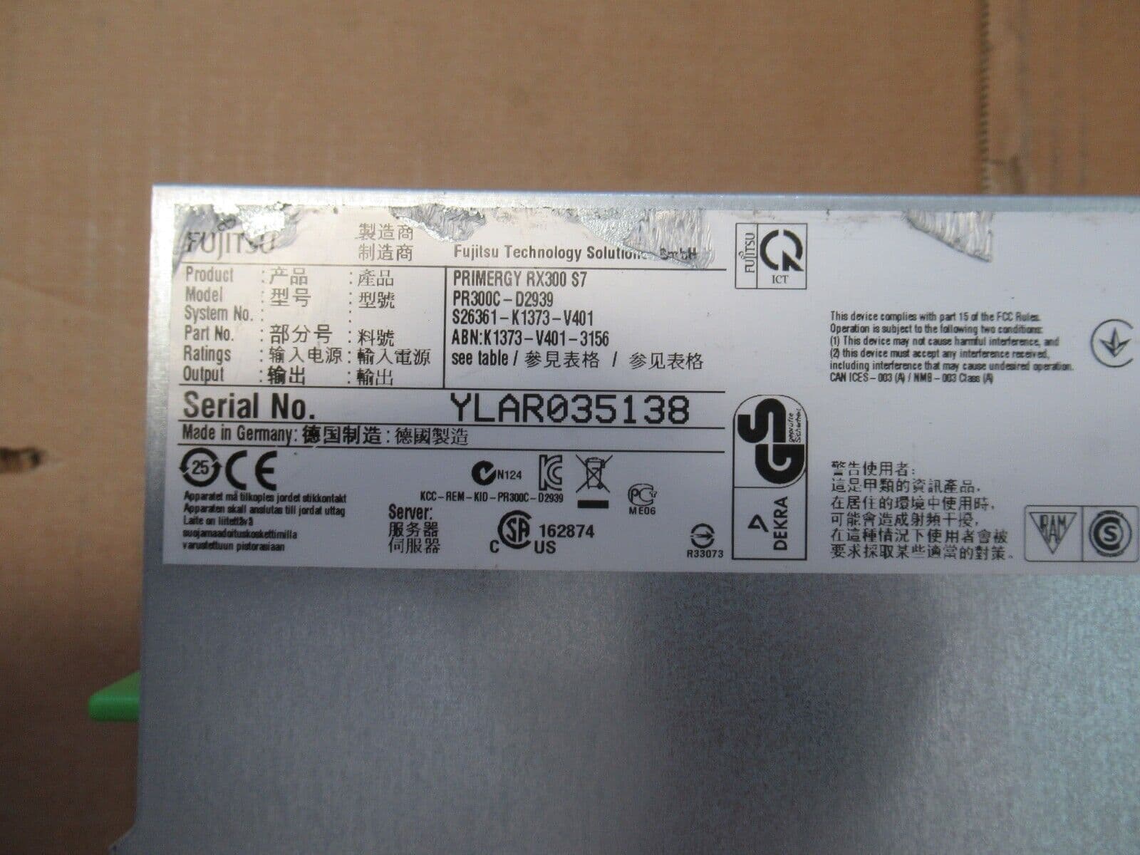 Fujitsu Primergy RX300 S7 6C Intel E5-2630 2 30GHz 16GB RAM 600GB HDD ...