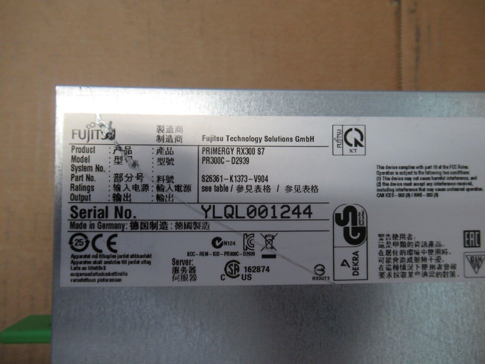 Fujitsu Primergy RX300 S7 Intel E5-2620 2 00GHz 64GB Ram 600GB 2U Server