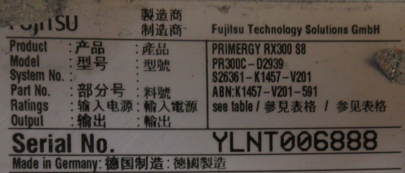 Fujitsu Primergy RX300 S8 2x 6-Core E5-2620v2 2 1GHz 64GB 1 2TB RAID 2U Server