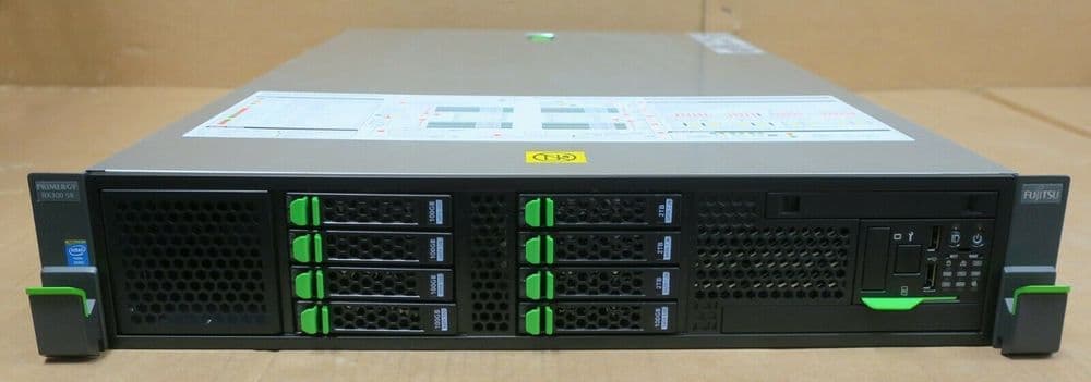 Fujitsu Primergy RX300 S8 2x 8C E5-2667v2 128GB 5x 100GB SSD 3x 2TB HDD ...