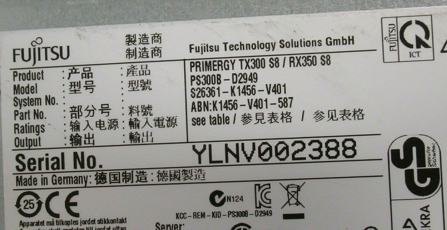 Fujitsu Primergy RX350 S8 2x E5-2650V2 2 60GHz 0 RAM RAID 3U 24 Bay ...
