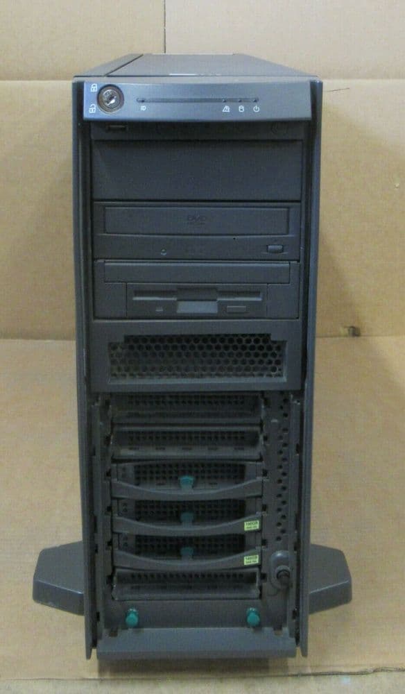 Fujitsu Primergy TX200 S2 Tower Server 6x 3 5" SAS Bays DVD ROM 2x 600W PSU