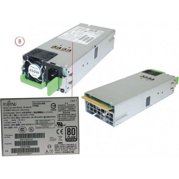 Fujitsu PSU 450W 80Plus Platinum Power Supply for RX Series S26113-F575-E13