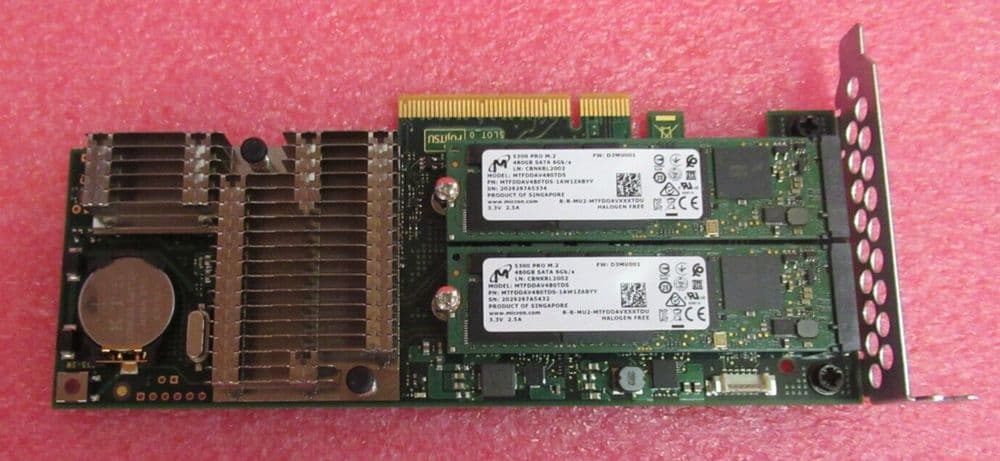Fujitsu SATA RAID Controller PRAID CP200 M 2 2x 480GB M 2 SSD S26361 ...