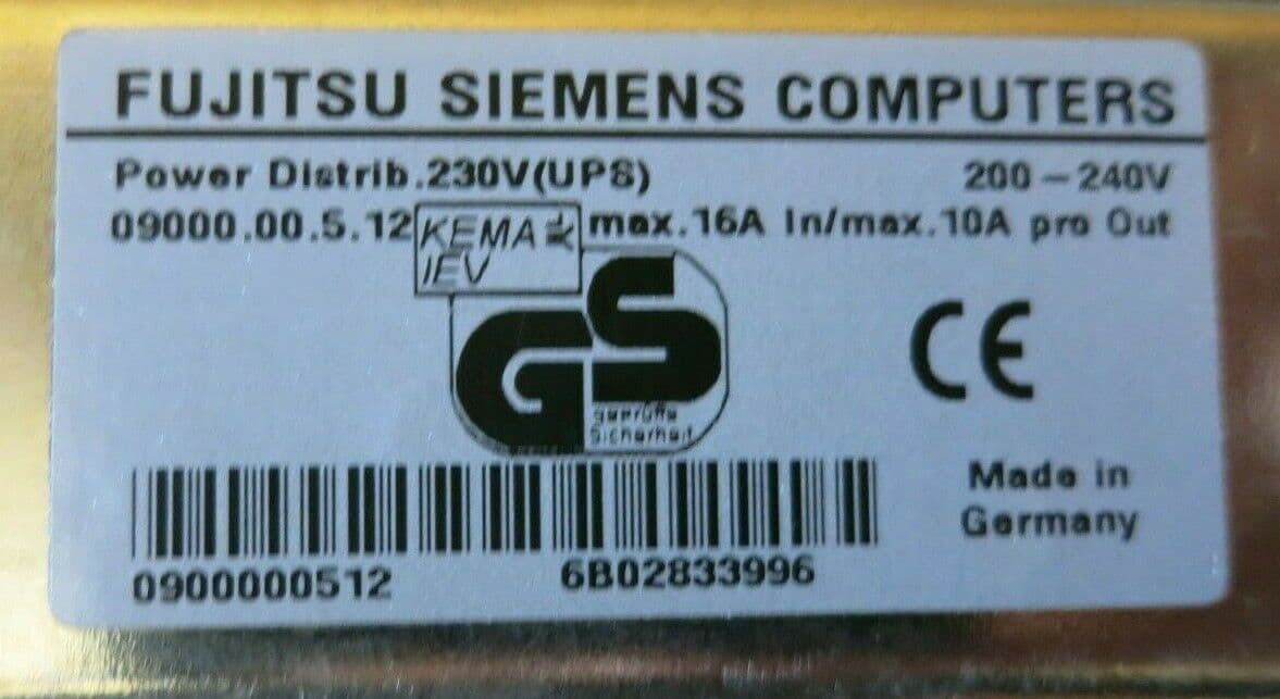 Fujitsu Siemens 0900000512 6B0283399 Rack Mount Power Distribution Unit ...