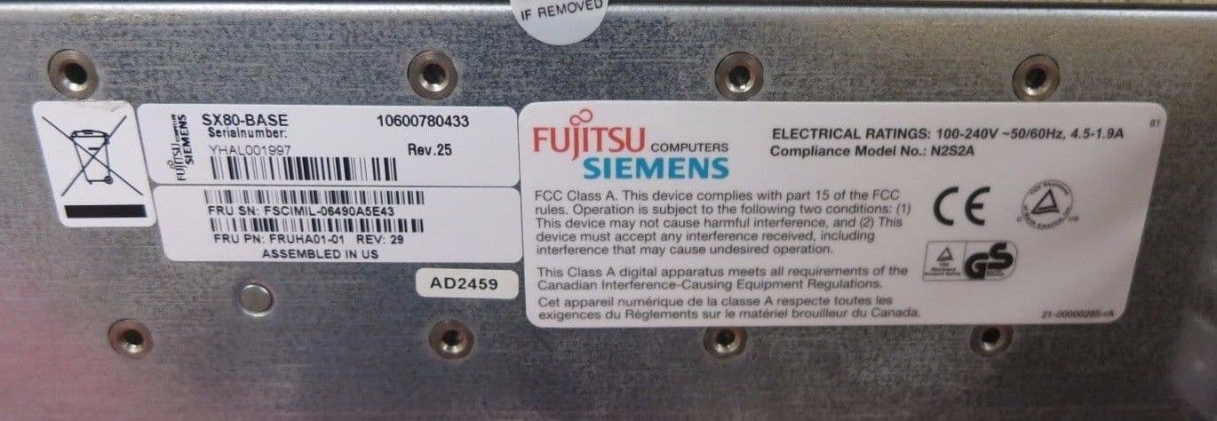 Fujitsu Siemens FibreCAT SX80 RAID Storage Disk Array FRUHA01-01 ...