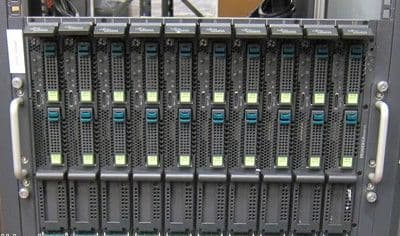 Fujitsu-Siemens PRIMERGY Blade Ecosystem with 10 x Dual Quad Core Blade ...
