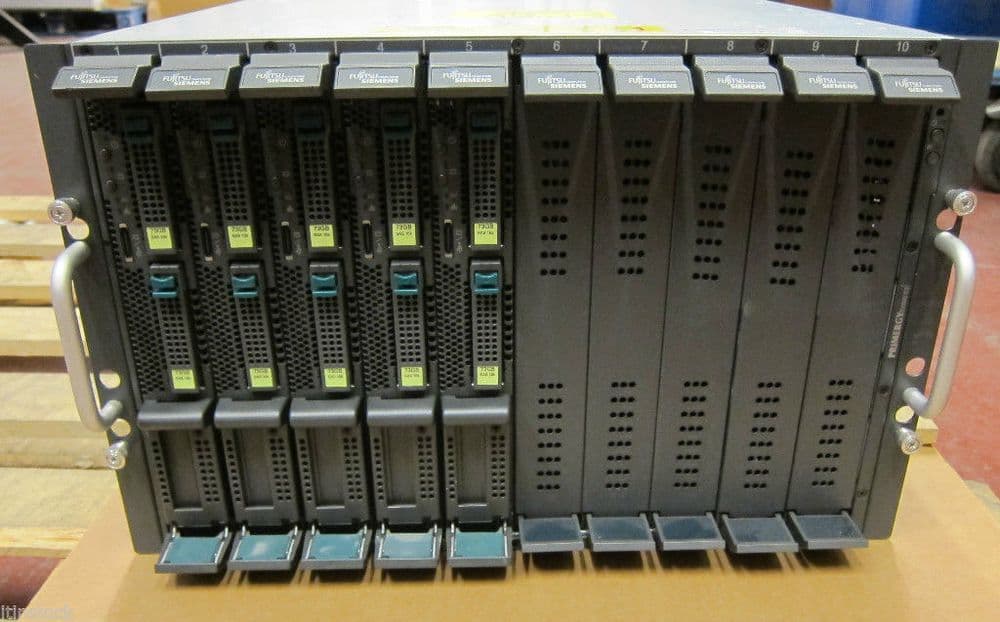 Fujitsu-Siemens PRIMERGY Encls 5 x Dual Quad Core 2 5Ghz Blade Servers