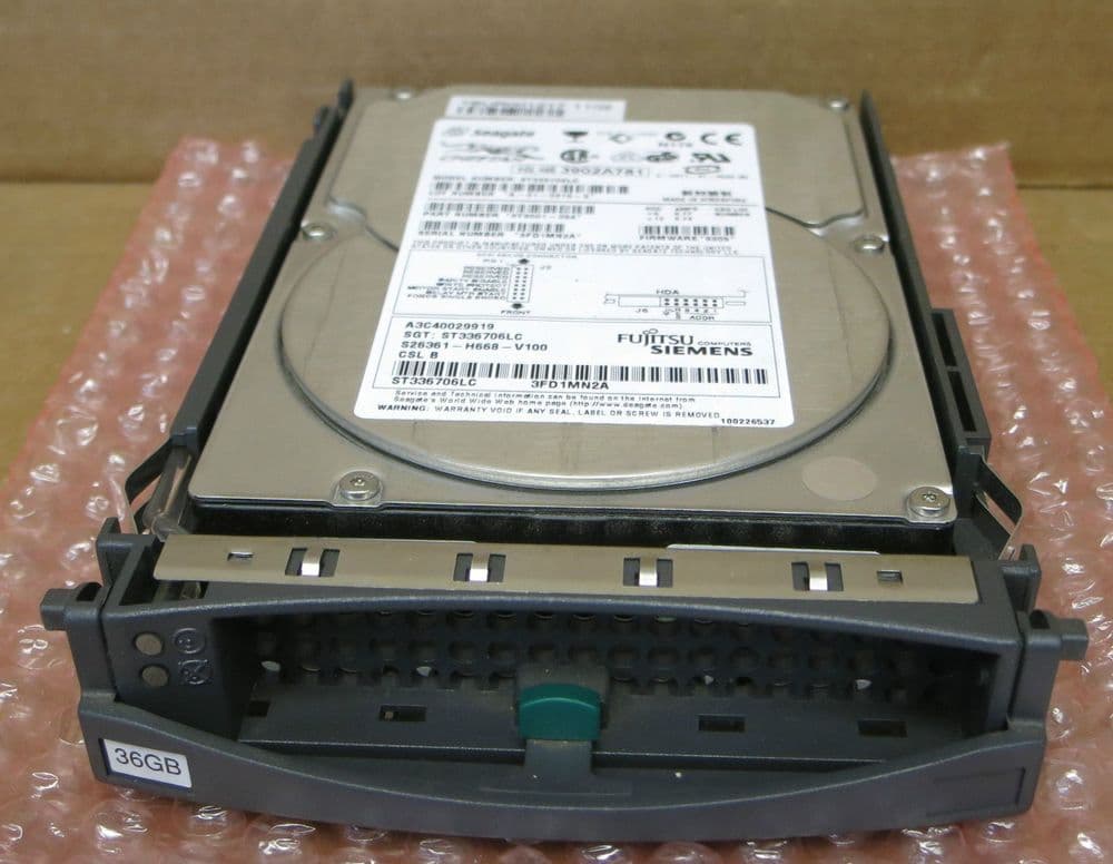 Fujitsu Siemens Ultra160 36GB 3 5" 10K SCSI HDD A3C40029919 Caddy ...