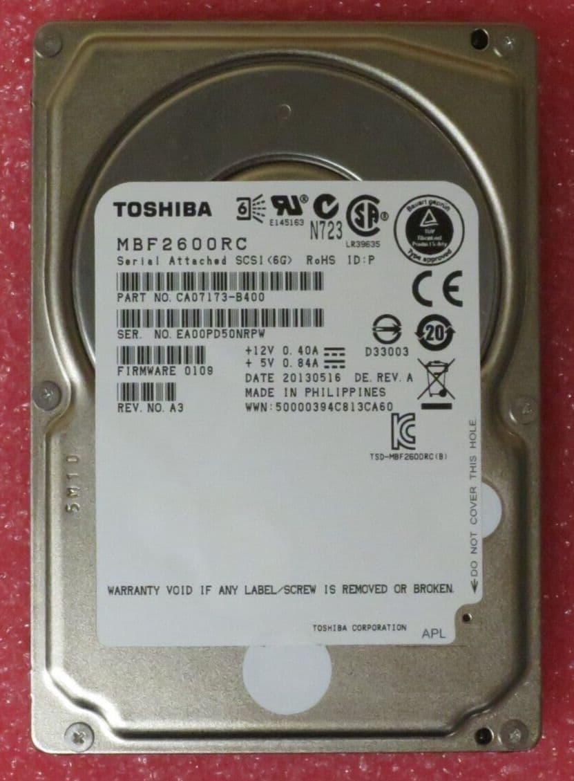 Fujitsu Toshiba 600GB 10k 2 5" SAS 6Gb/s Hard Drive HDD MBF2600RC ...